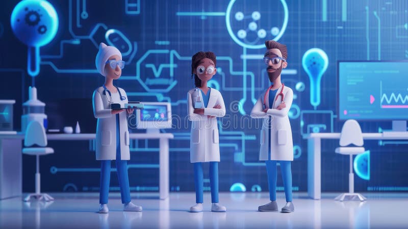 The Image Shows a Group of Scientists in a Lab. they are Wearing Lab ...