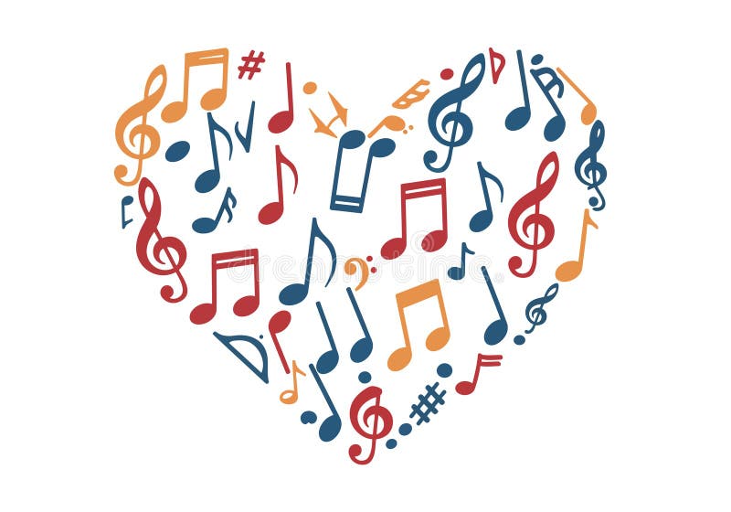 Heart music note clip art stock vector. Illustration of rest - 372279844