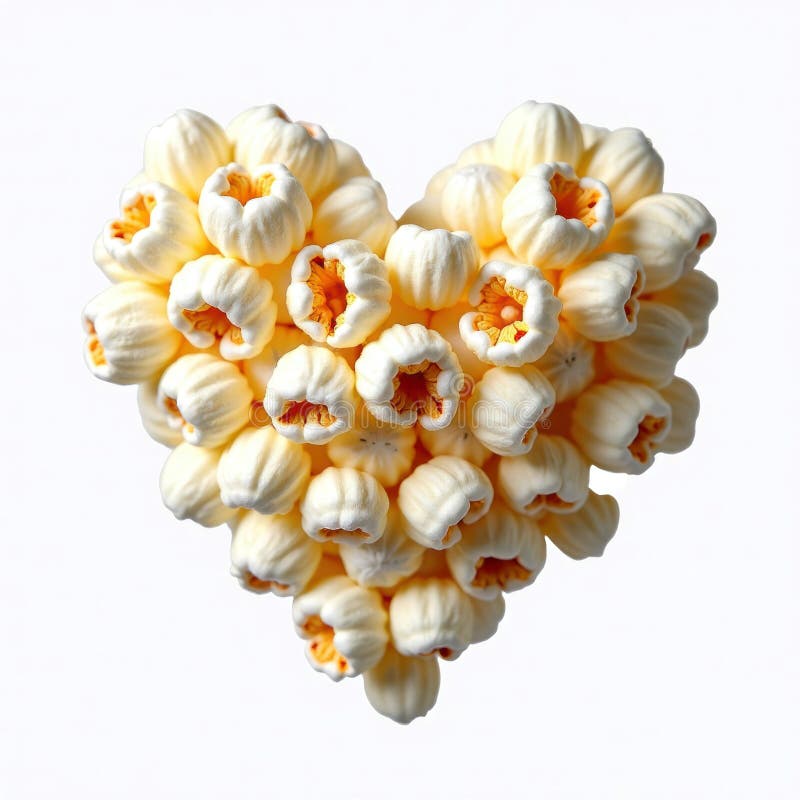 Image Shows a Heart-shaped Cluster of Unpopped Popcorn Kernels Against ...