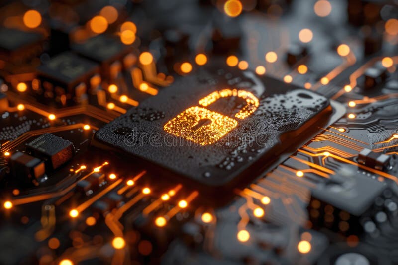 AI-Generated Cybersecurity Chip Stock Illustration - Illustration of ...