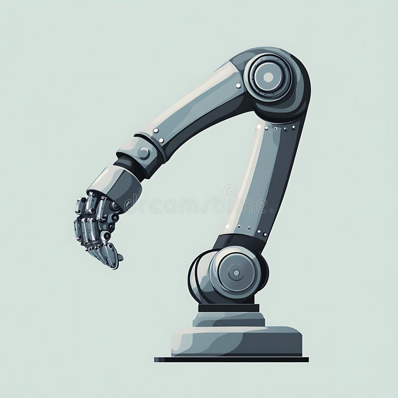 Illustrative Robotic Arm with Multiple Joints Against a Light ...