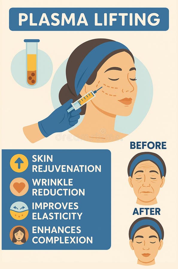 Plasma Lifting Infographic for Facial Skin Rejuvenation. PRP Injection ...