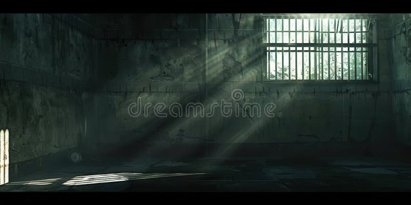 Inside a Dark Prison Cell. Desolate Incarceration Theme Concept Stock ...