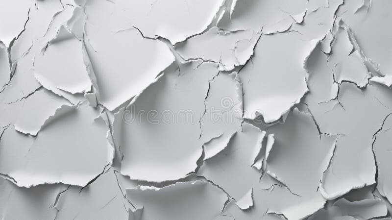 Close-Up View of a Cracked and Peeling White Paint Surface Texture ...