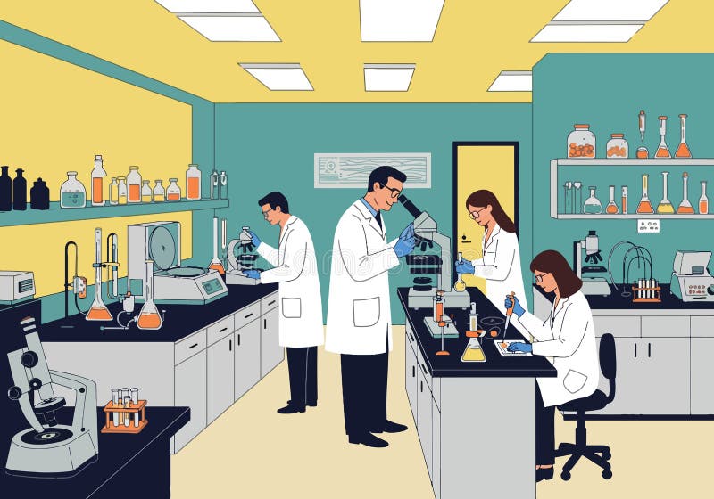 Scientific Medical Biological Lab Illustration Stock Illustration ...