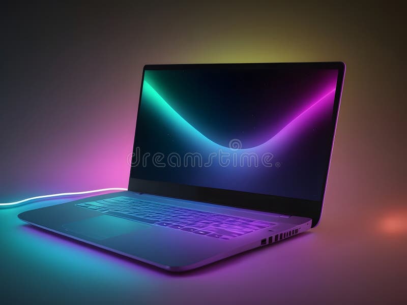 Laptop with Rainbow Light on Screen: a Visually Stunning Computer in ...