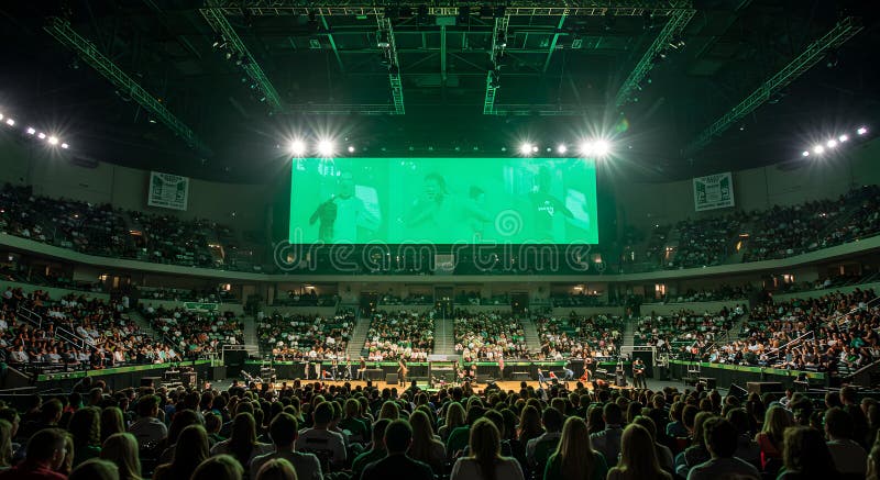 Arena Event with Large Screen Stock Illustration - Illustration of show ...