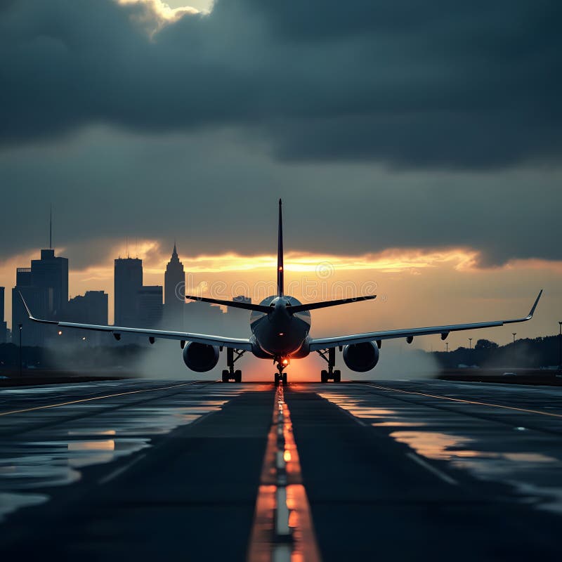 Jet Passenger Plane is Approaching Landing at the Airport Stock ...