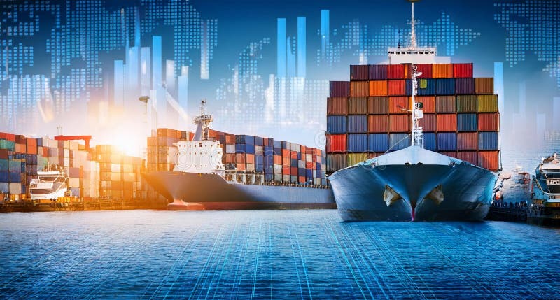 Global Business Logistics Import Export Background and Container Cargo ...