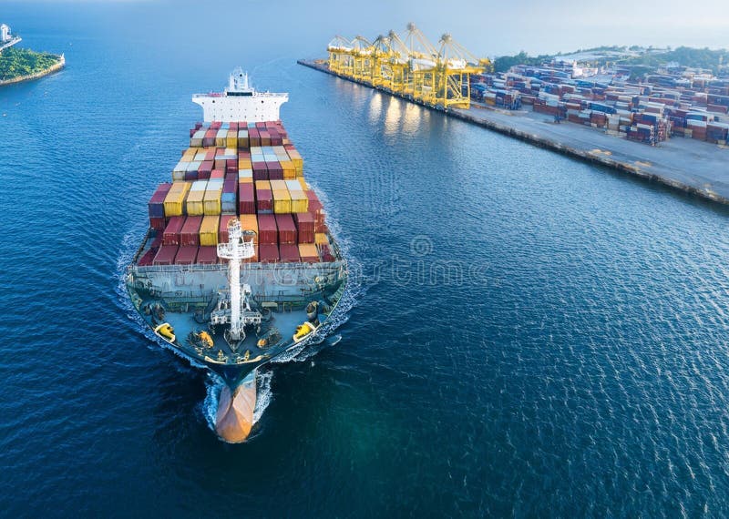 Global Business Logistics Import Export Background and Container Cargo ...