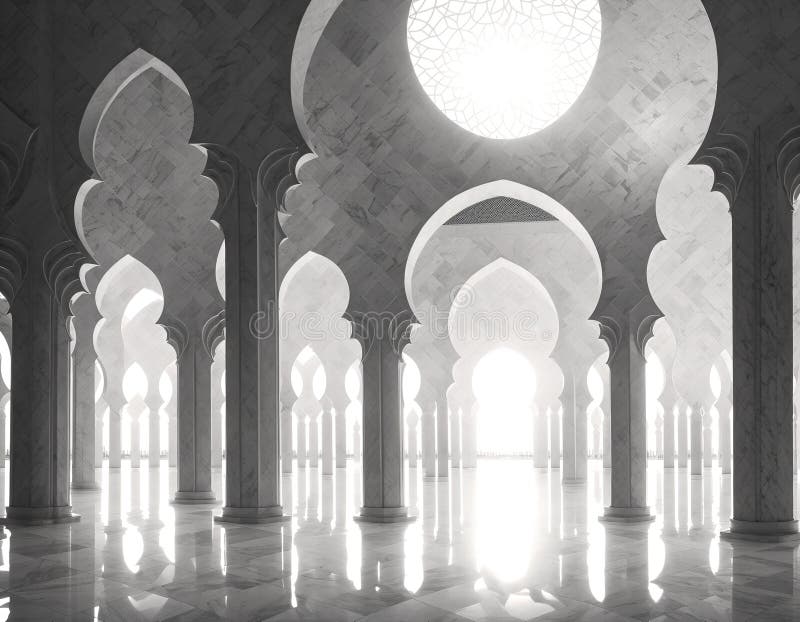 A Large, Empty Room with a High Ceiling and Arched Windows. Stock Photo ...