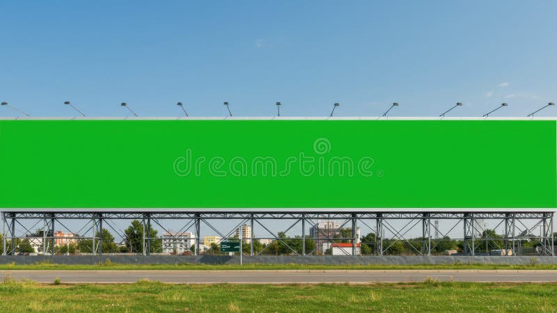 Giant Green Billboard Mockup Stock Illustration - Illustration of ...