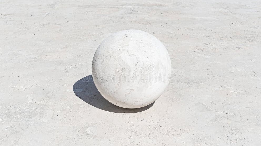 A White Sphere Sits on a Concrete Floor. Stock Photo - Image of sole ...