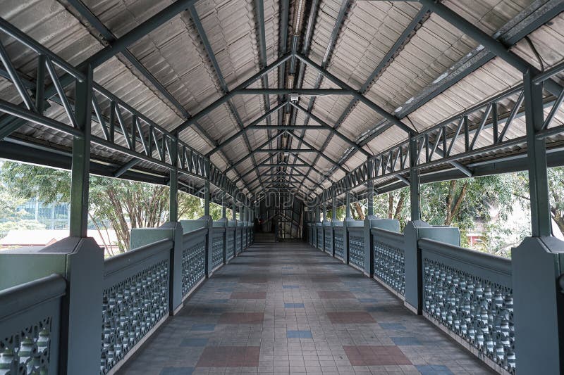 Covered Walkway Perspective Stock Photo - Image of arch, iron: 364644576