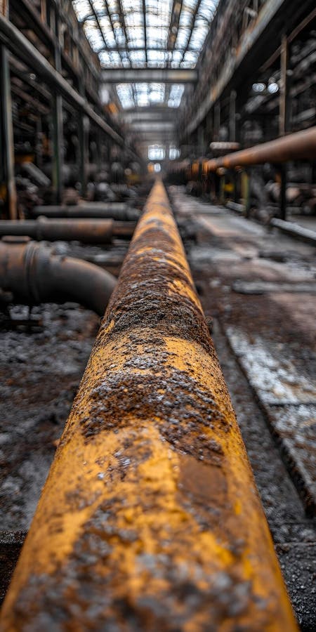 Rusted Pipe in Industrial Space Stock Illustration - Illustration of ...
