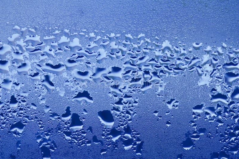 Macro Abstract Texture in Blue Color of Moisture Condensation on a ...