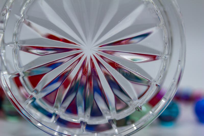 Macro Abstract Texture Background of a Round Crystal Glass Surface ...