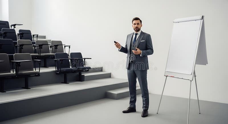 Presentation in a Modern Lecture Hall Setting Stock Illustration ...