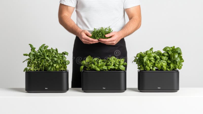 Man Holding Bunch Basil Leaves Stock Photos - Free & Royalty-Free Stock ...