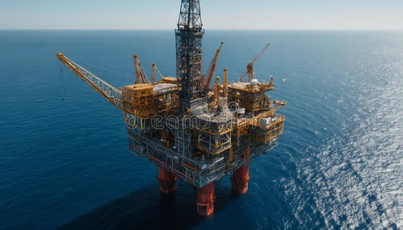 Offshore Oil Rig Platform stock illustration. Illustration of global ...