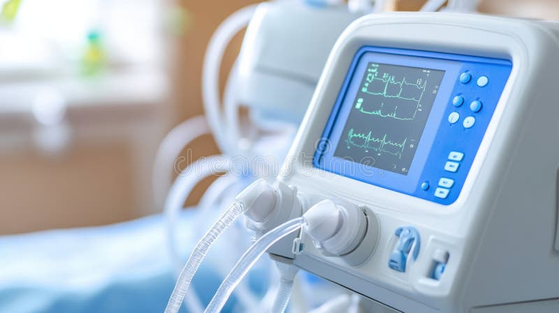 Medical Ventilator in a Hospital Room with a Focus on the Digital ...
