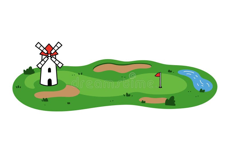 Putt putt clip art stock vector. Illustration of bunker - 370501603