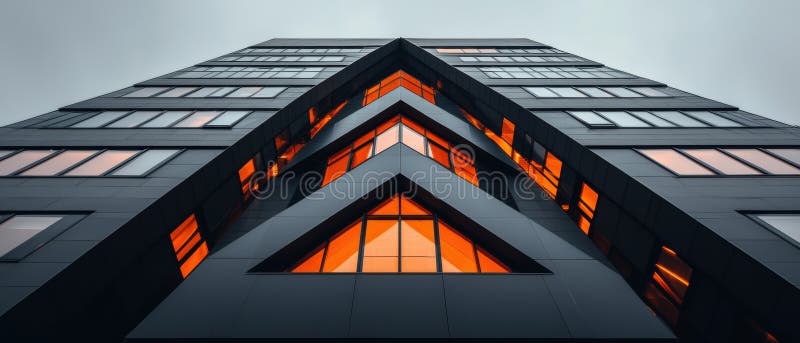 The Image Shows a Modern Building with a Unique Design, Featuring a ...