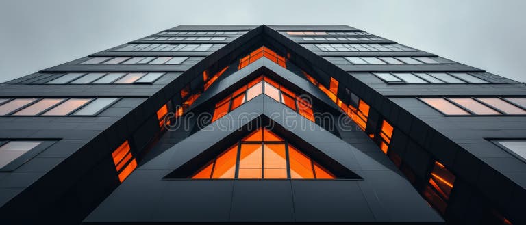 The Image Shows a Modern Building with a Unique Design, Featuring a ...
