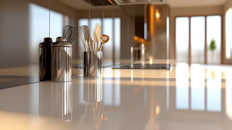 Modern Kitchen Utensil Display Stock Illustration - Illustration of ...