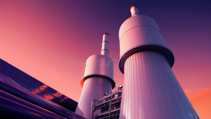 Modern Power Plant: Innovations in the Energy Sector Stock Illustration ...