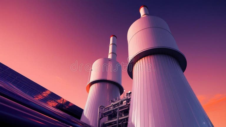 Modern Power Plant: Innovations in the Energy Sector Stock Illustration ...
