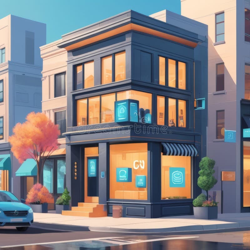 Professional Real Estate Icon with Chatbot and Storefront Design for ...