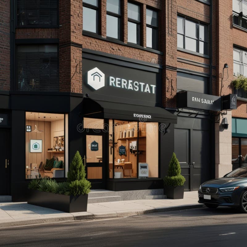 Professional Real Estate Icon with Chatbot and Storefront Design for ...