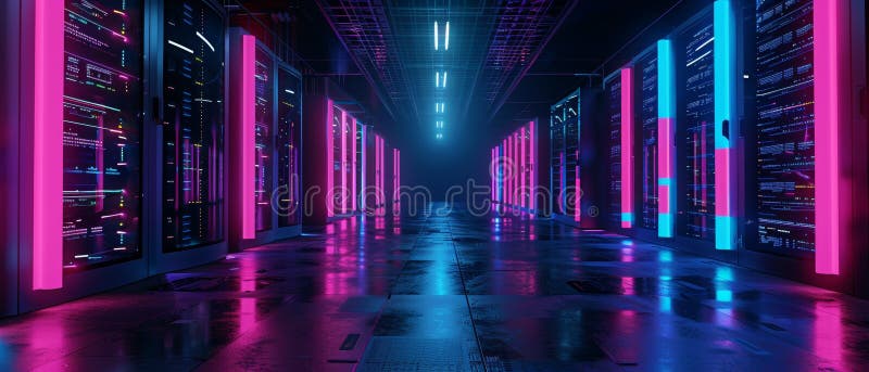 The Image Shows a Modern Telecommunications, Artificial Intelligence ...