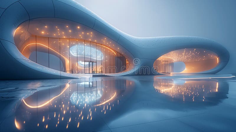 Modern Architectural Design of a White Curved Building with a ...