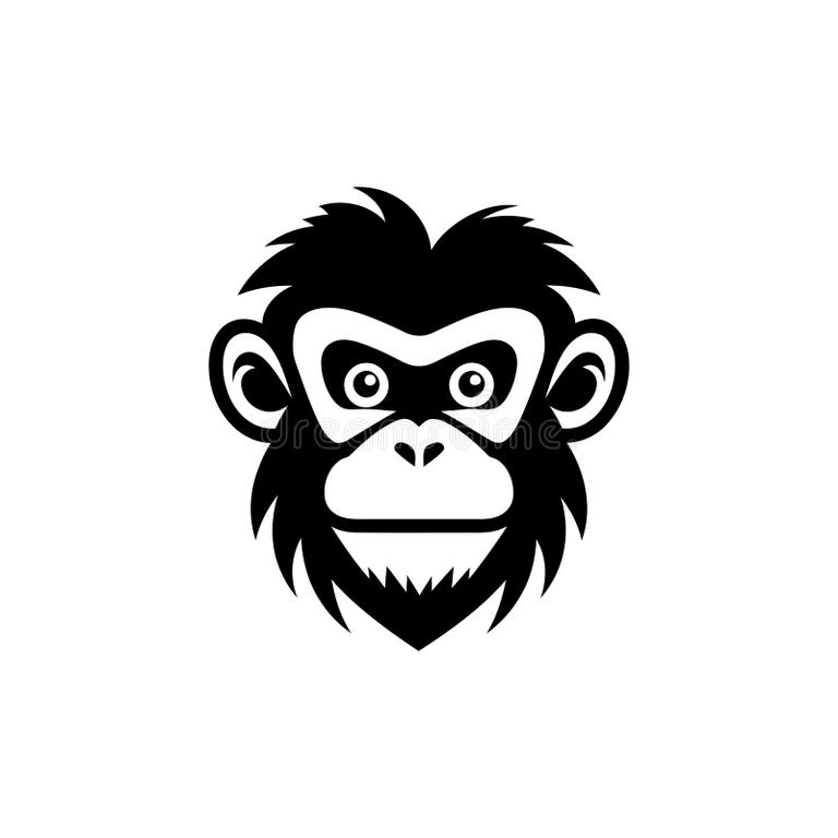Monkey Head or Face Vector Icon Illustration. Monkey Head Icon Design ...