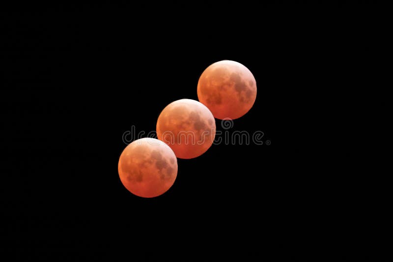 Blood Red Moon during the Lunar Eclipse on March 14, 2025 Stock Image ...