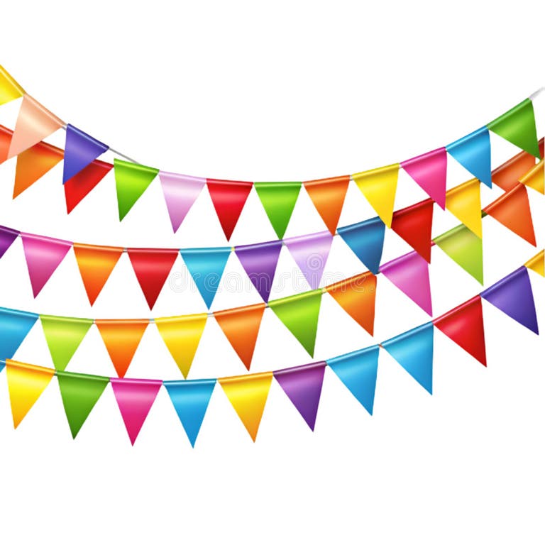 Colorful Triangular Party Flags Festive Background Stock Illustration - Illustration of cheerful ...