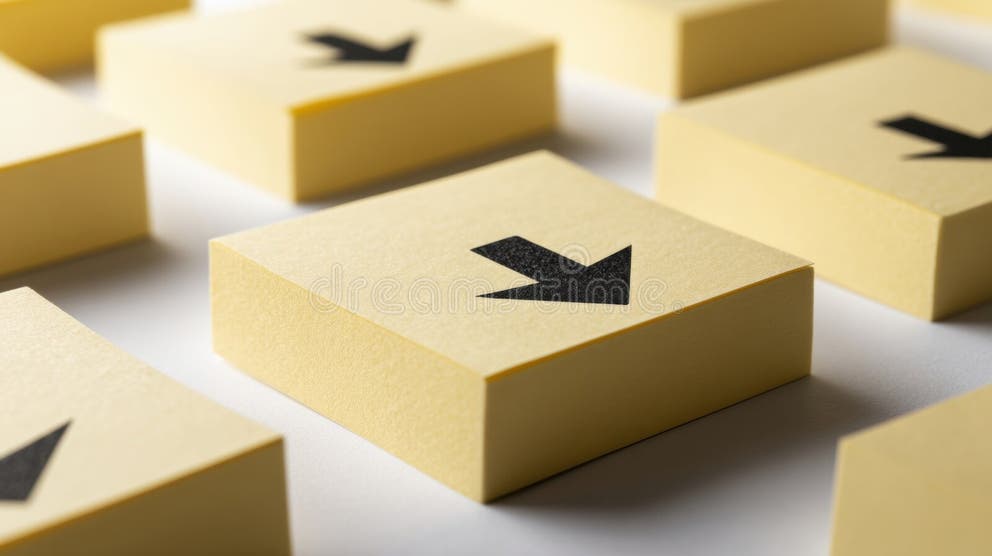 Downward Trending Sticky Notes Stock Illustration - Illustration of ...