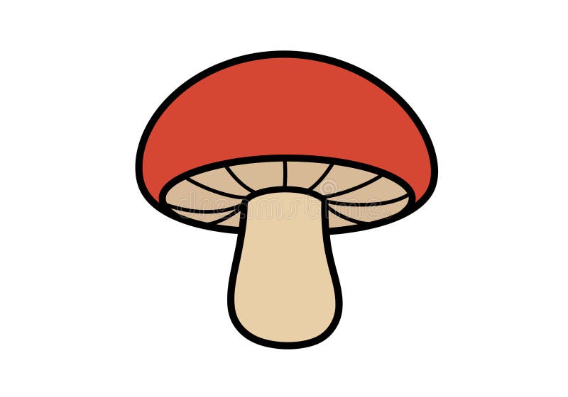 Simple mushroom clipart stock vector. Illustration of vector - 372279782