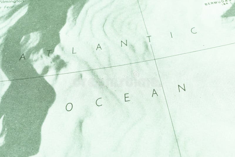 Image Shows a Nautical Chart of the Atlantic Ocean Floor, Displaying ...