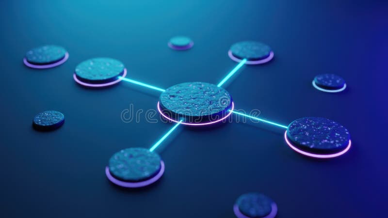 AI Network Visualization stock illustration. Illustration of green ...