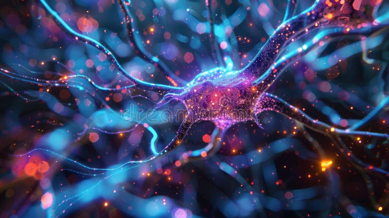 The Image Shows a Neuron, Which is a Type of Brain Cell that Sends and ...