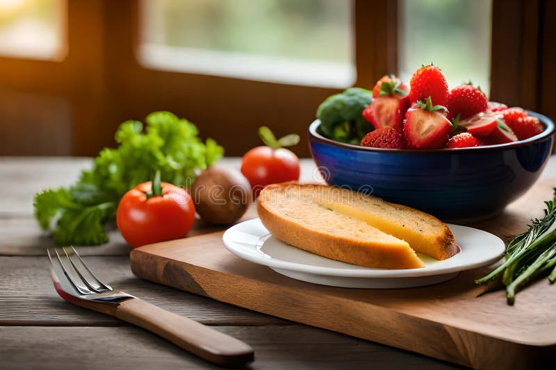 A Balanced Diet As Breakfast Stock Illustration - Illustration of food ...