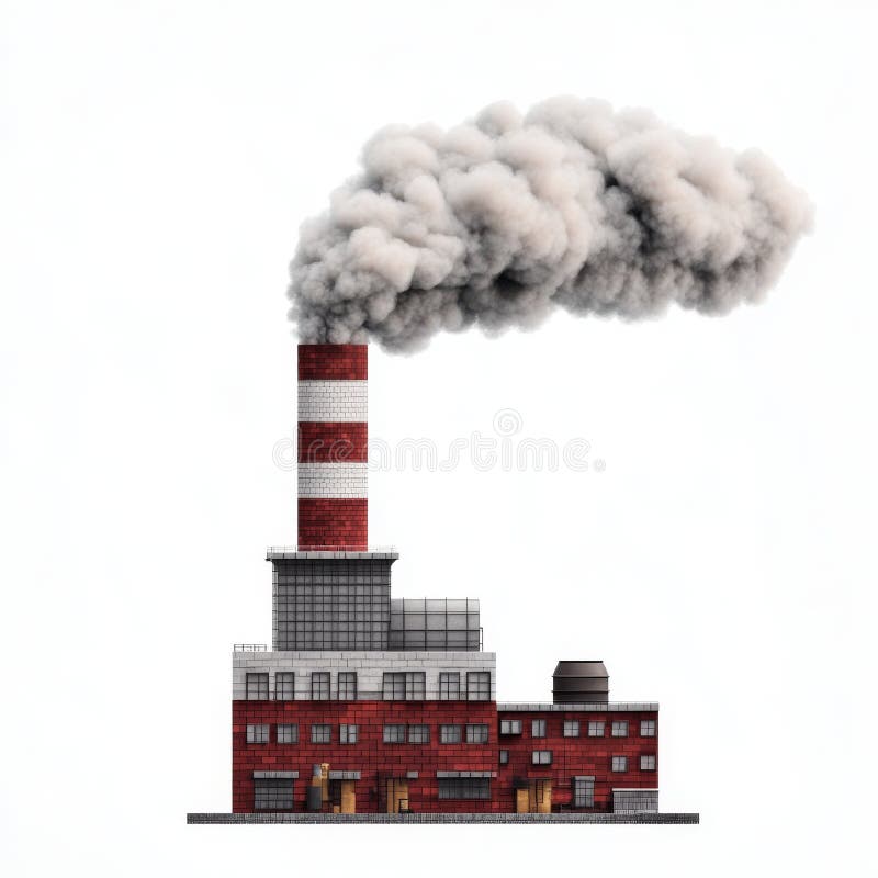 The Image Shows a Nuclear Power Station with Its Reactors, Chimneys ...