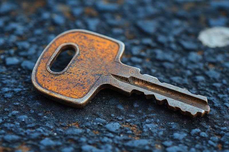 Rusty Old Key on Dark Surface, Lost and Found Concept Stock ...