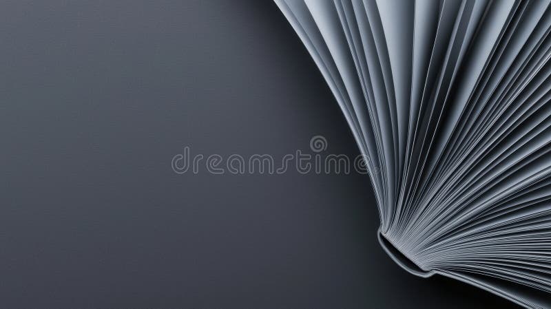 An Open Book with a Dark Gray Cover and Light Gray Pages. Stock Image ...