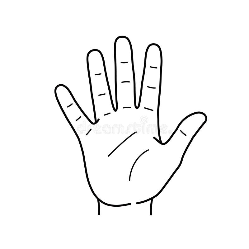 Black and White Hand Palm Clipart. Stock Image - Illustration of ...