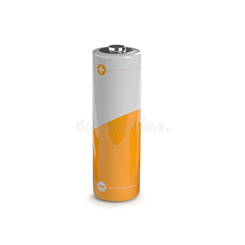 An Orange and White Battery Design in the Backdrop Stock Image - Image ...
