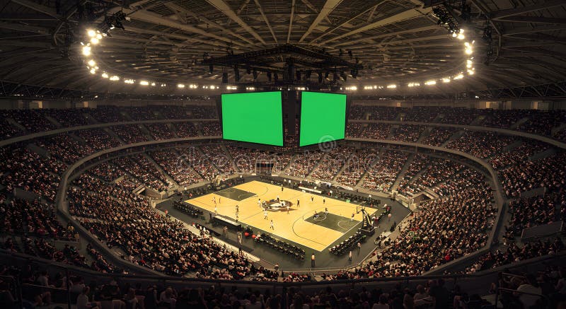 Packed Basketball Arena stock illustration. Illustration of visual ...